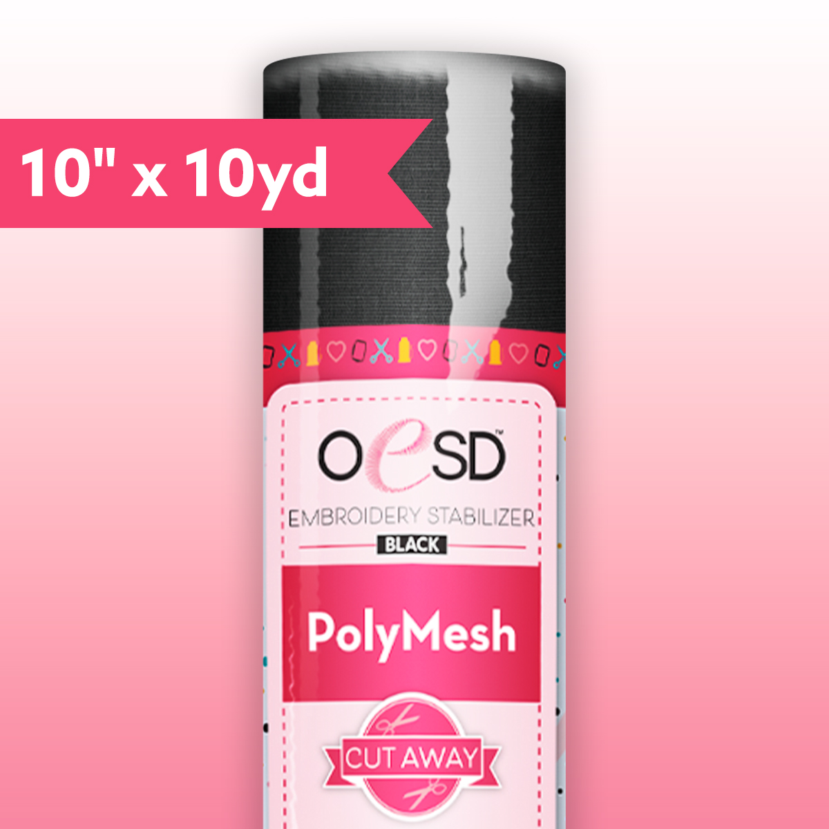 OESD CutAway PolyMesh 10″ Black - The Sewing Machine Shop