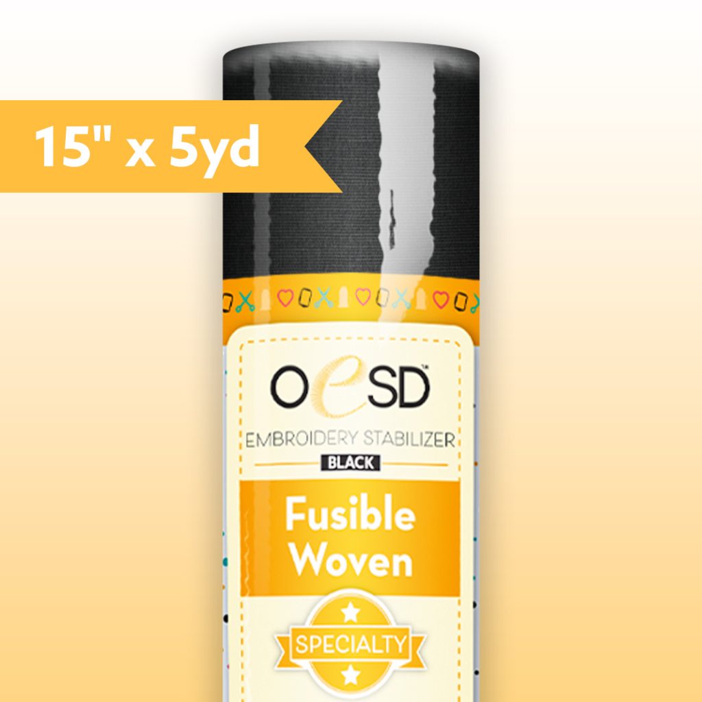 OESD Fusible Woven 15″ x 5yd, Black - The Sewing Machine Shop